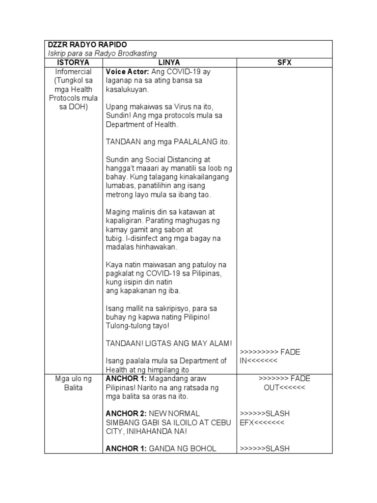 Radio Brodcasting Finals - Iskrip | PDF