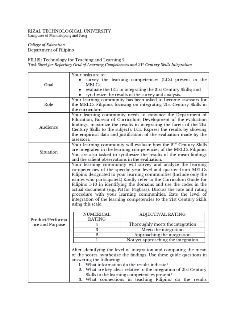 Task Sheet For Repertory Grid | PDF | Behavior Modification | Learning