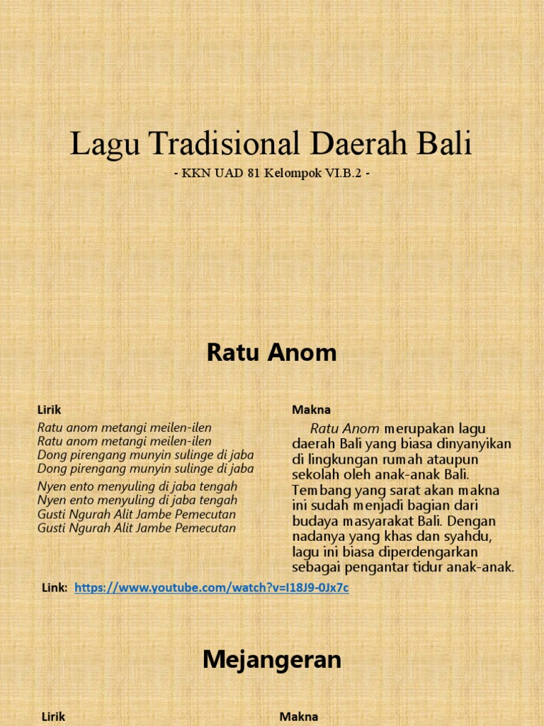 16-02-2021 Lagu Tradisional Daerah Bali | PDF