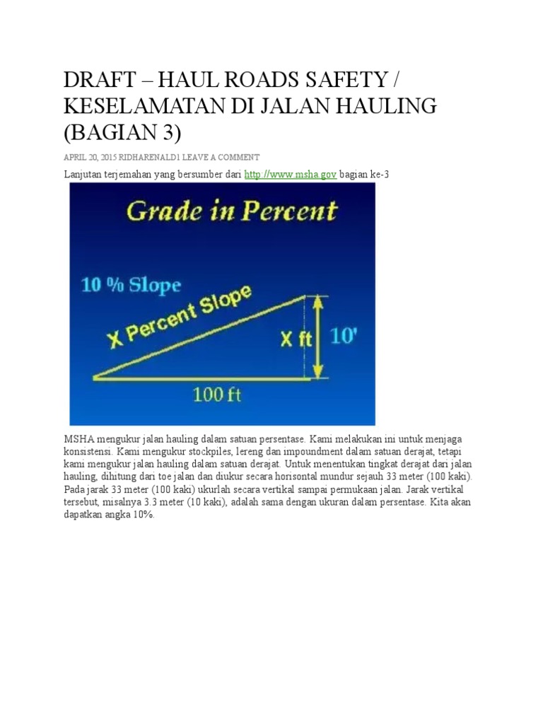 Mengukur Kemiringan Jalan Hauling dengan Tepat | PDF