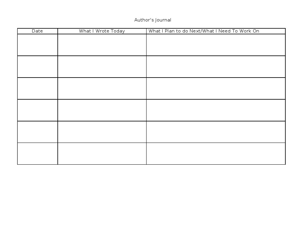 Author's Daily Writing Journal | PDF