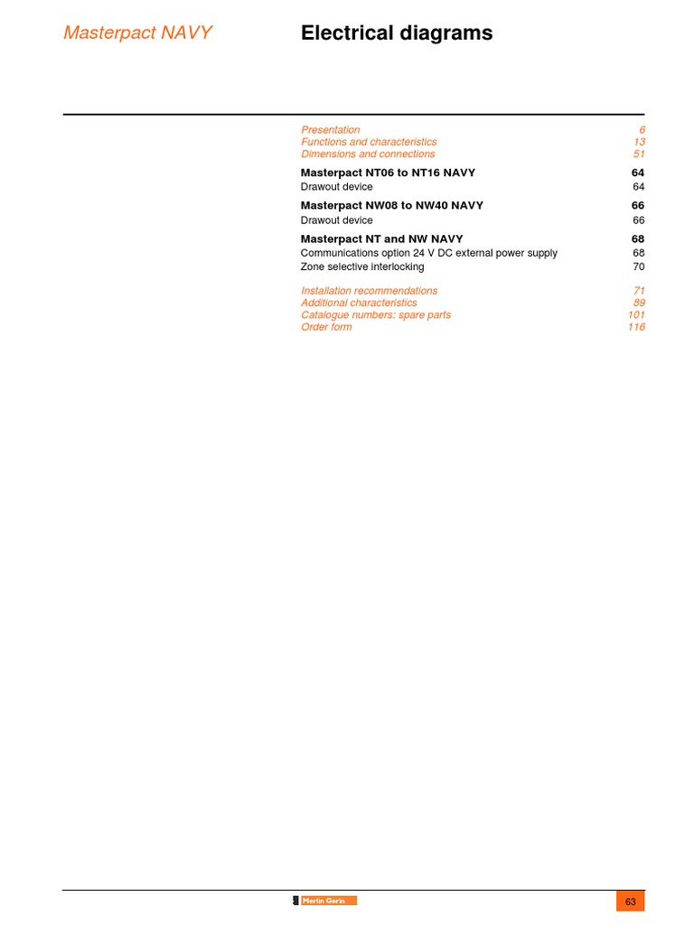 Masterpact NAVY Electrical Diagrams: Drawout Device Wiring for NT06 ...