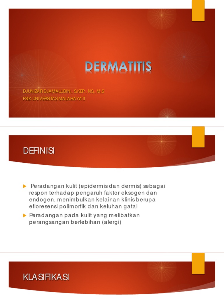 Klasifikasi dan Penanganan Dermatitis | PDF