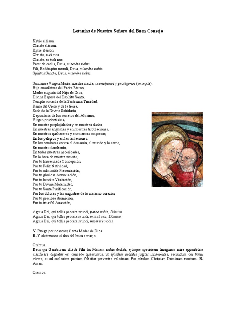 Letanias Mater Boni Consilii | PDF | Religión y espiritualidad