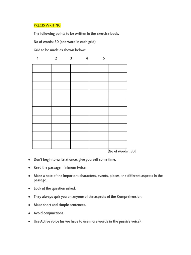 Precis-Rules and Sample | PDF | Career & Growth