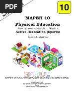 Physical Education: Quarter 2 - Module 1 Active Recreation (Fitness ...