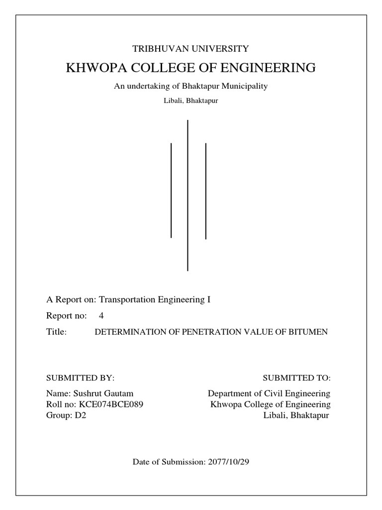Penetration Test of Bitumen | PDF | Asphalt | Experiment