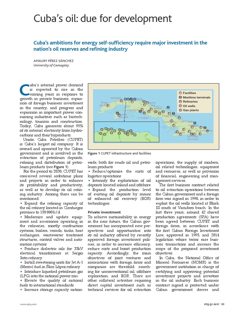 (2017 PTQ) - Cuba's Oil Due For Development | PDF | Oil Refinery ...