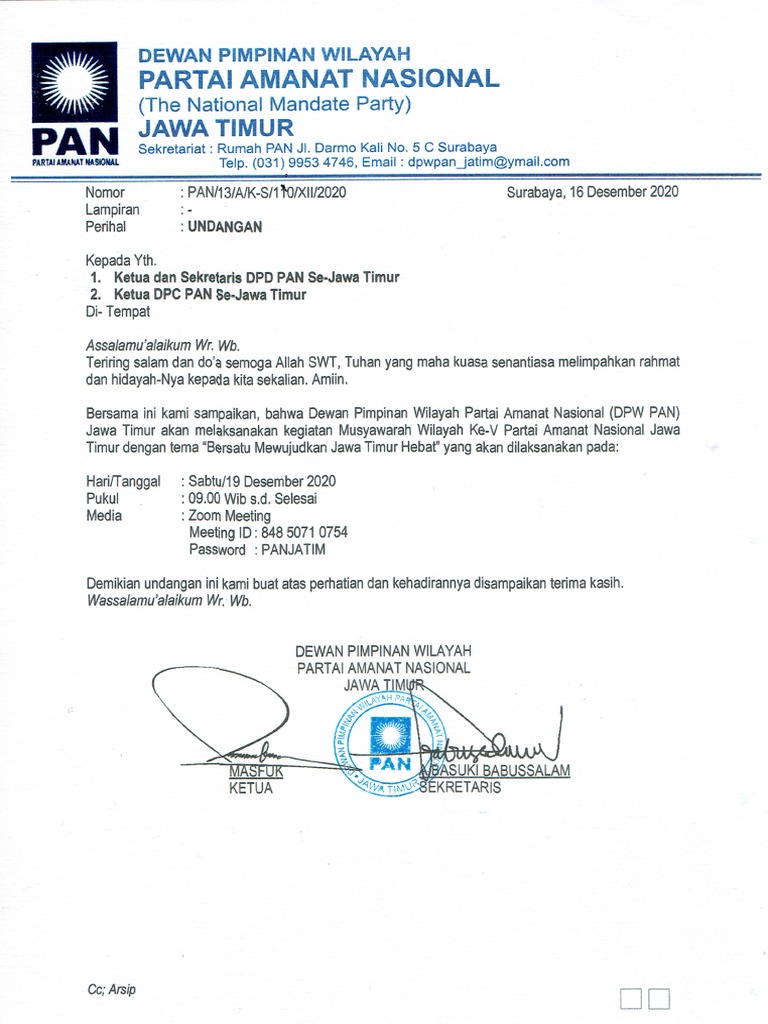 Undangan DPD DPC | PDF