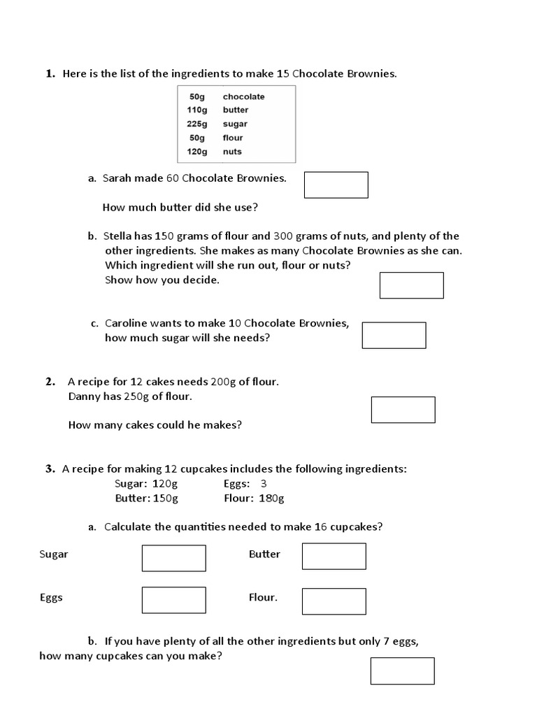 Ratio & Proportion 11+ | PDF | Cupcake | Cakes
