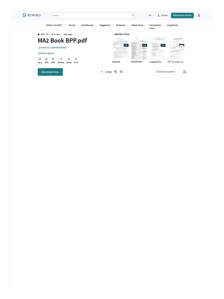 WWW Scribd Com Document 472202082 MA2 Book BPP PDF | PDF | Scribd ...