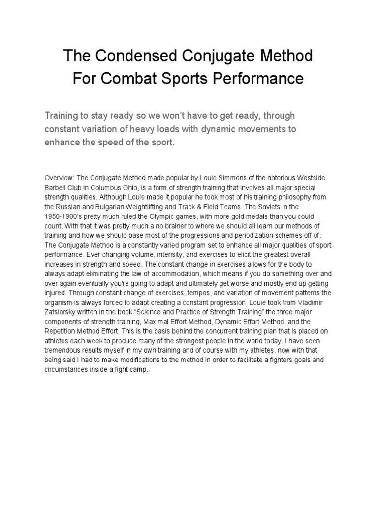 Condensed Conjugate Overview - 2 | PDF | Weight Training | Strength ...