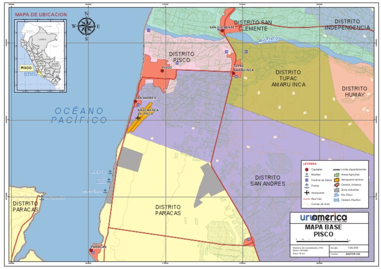 Mapa Base Pisco | PDF | América del Sur | Perú