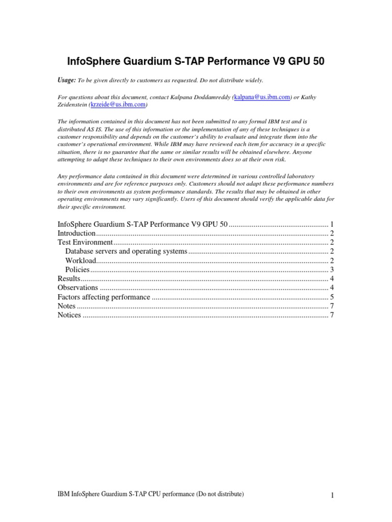 STAP Overhead Guardium9xCPU-STAP Final | PDF | Databases | Computer Network