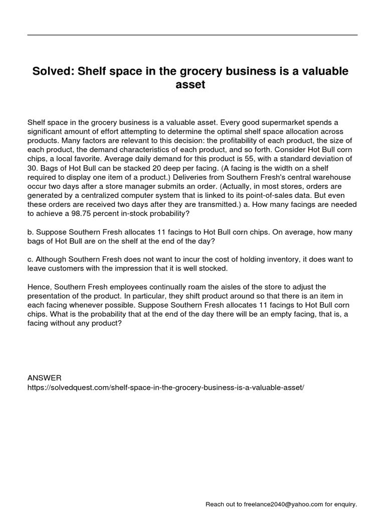 Shelf Space in The Grocery Business Is A Valuable Asset | Download Free ...