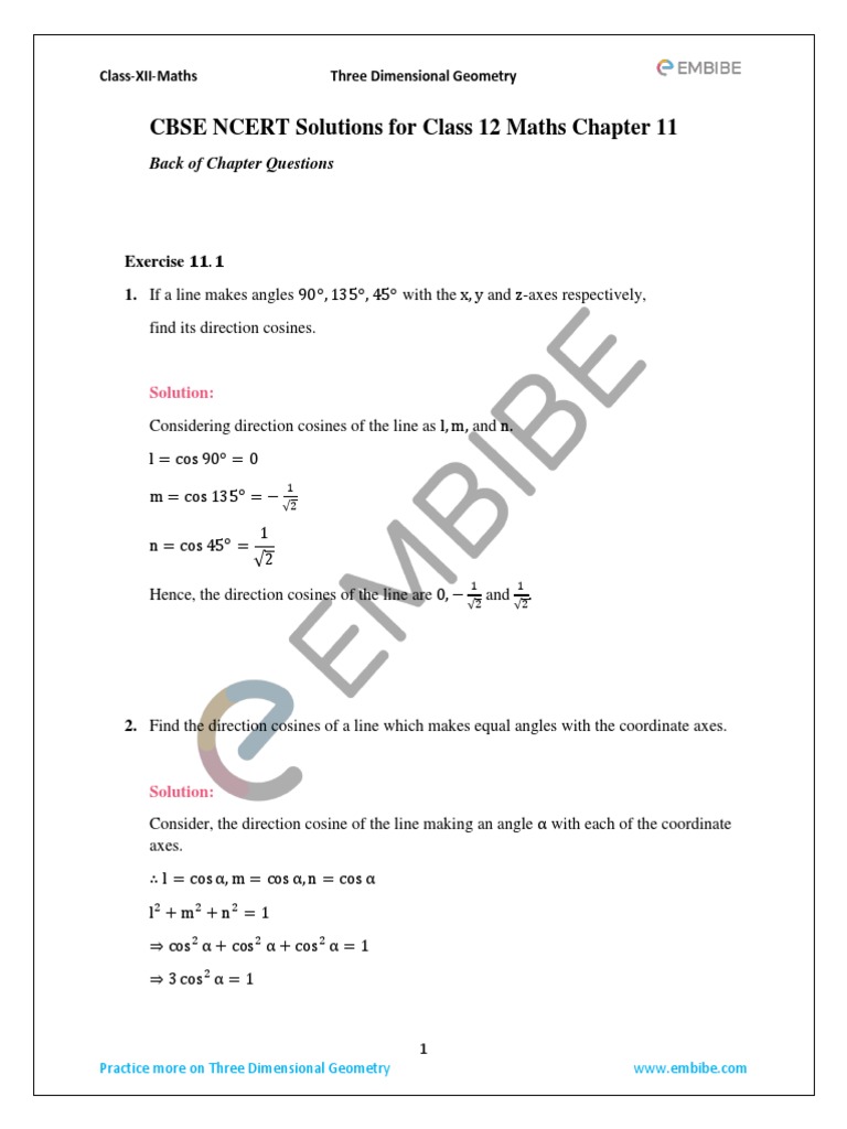 Maths CH 111 | PDF | Plane (Geometry) | Equations