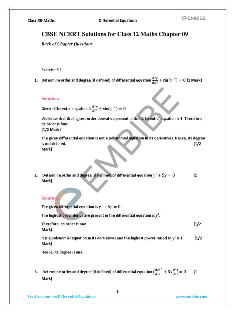 Maths CH 092 | PDF | Equations | Ordinary Differential Equation