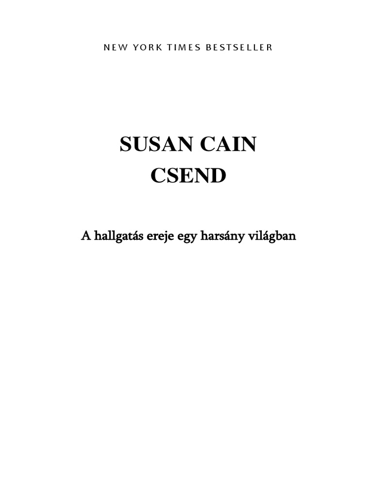 Susan Cain - Csend | PDF