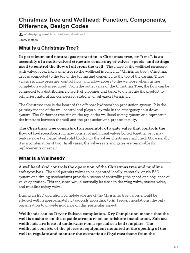 Christmas Tree and Wellhead Function Components Difference Design Codes ...