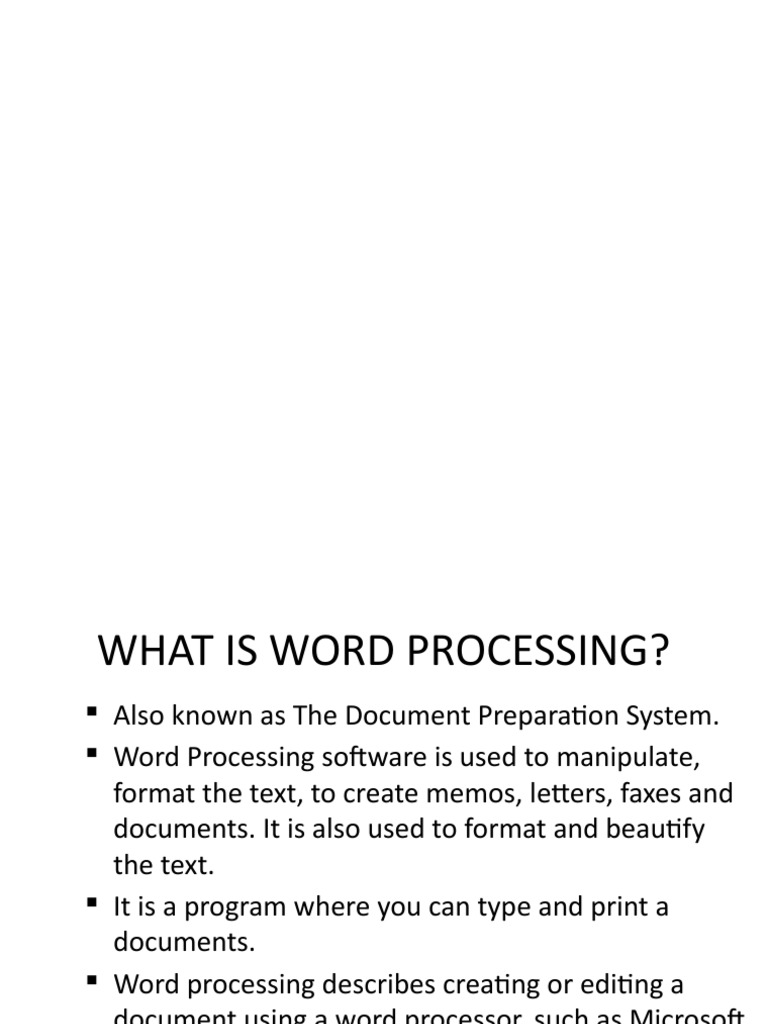 Word Processing | PDF | Microsoft Word | Computer Science