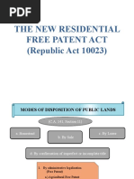 Residential Free Patent Act RA10023 Irr | PDF | Patent Application ...