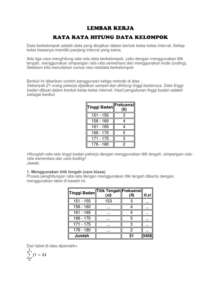 Lembar Kerja Rata - Rata | PDF