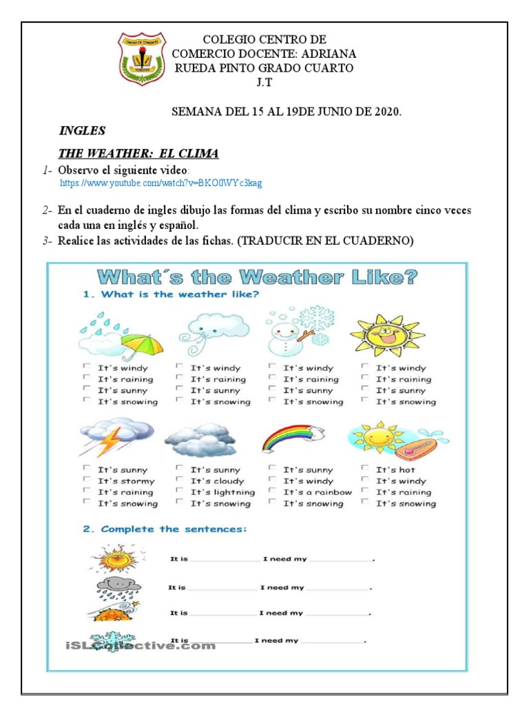 Guia Ingles El Clima | PDF