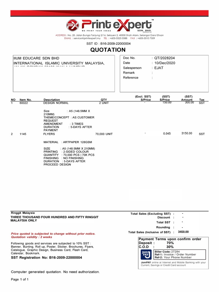 Quotation Baru | PDF