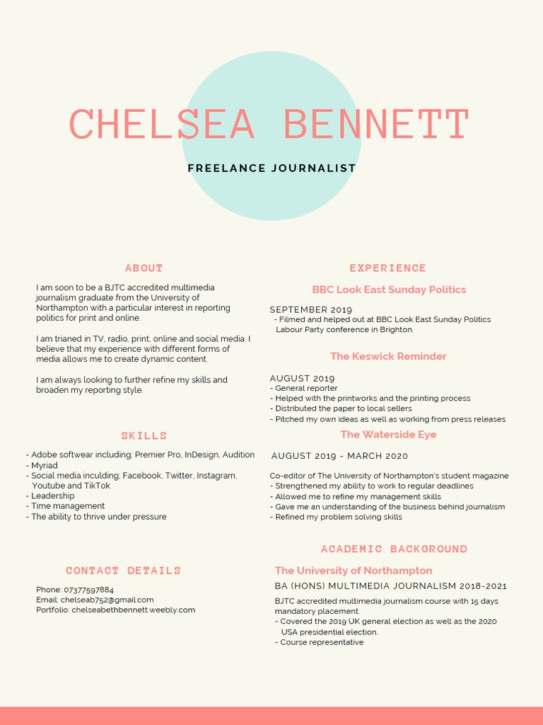 Chelsea Bennett 2 | PDF | Journalism | Mass Media