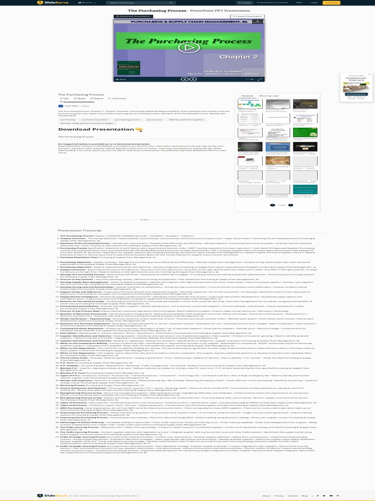The Purchasing Process PowerPoint Presentation, Free Download - ID ...