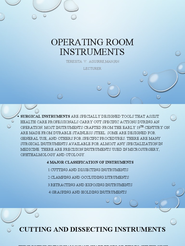 Operating Room Instruments | PDF | Surgery | Medicine