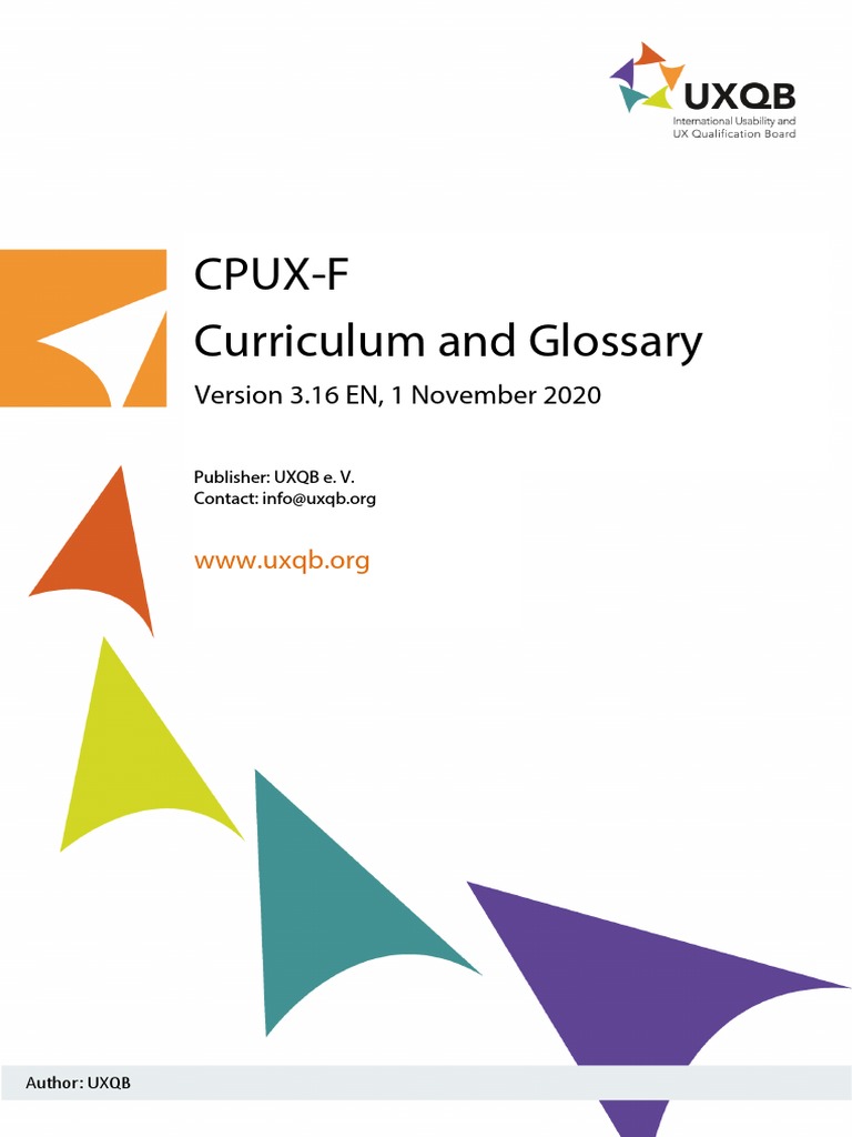 CPUX F en Curriculum and Glossary | PDF | Usability | User Experience
