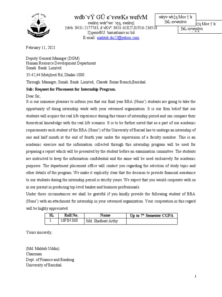 Forwarding letter | PDF