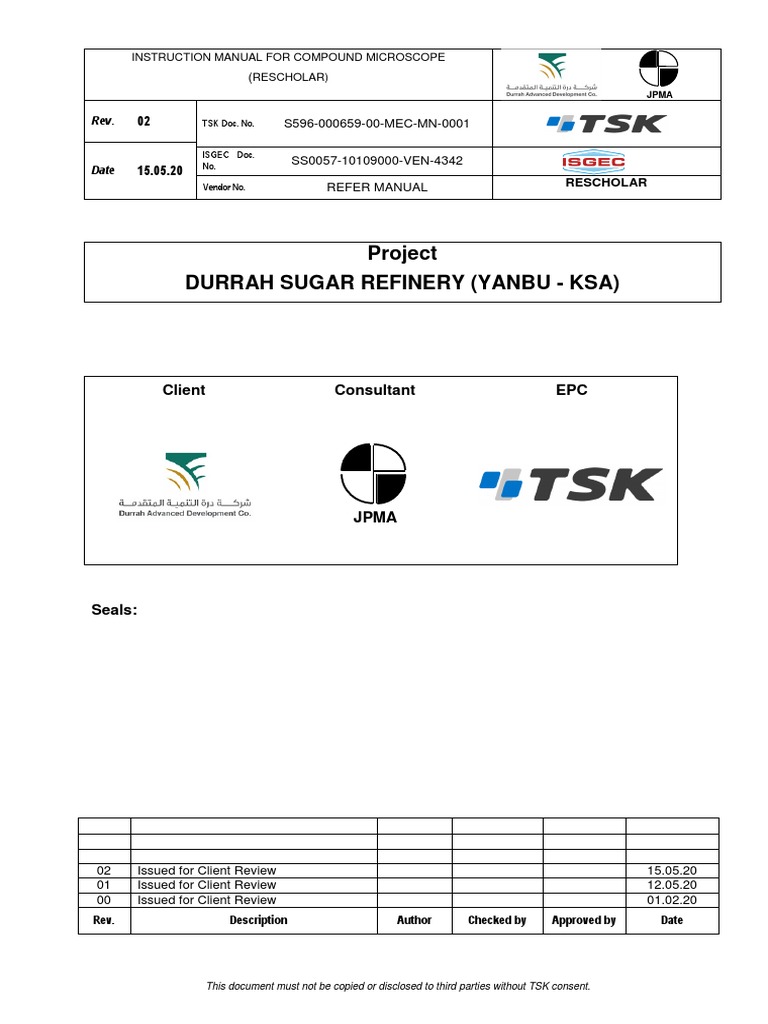 Project Durrah Sugar Refinery (Yanbu - Ksa) : Client Consultant EPC ...
