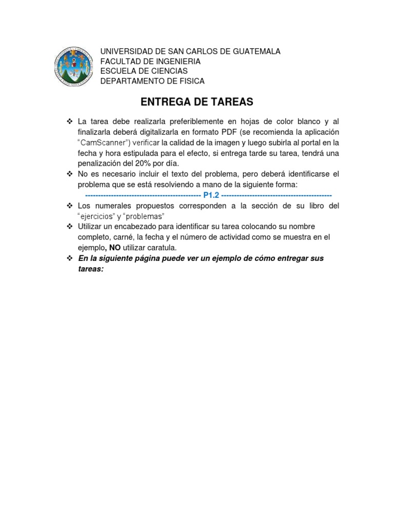 Entrega de Tareas | PDF