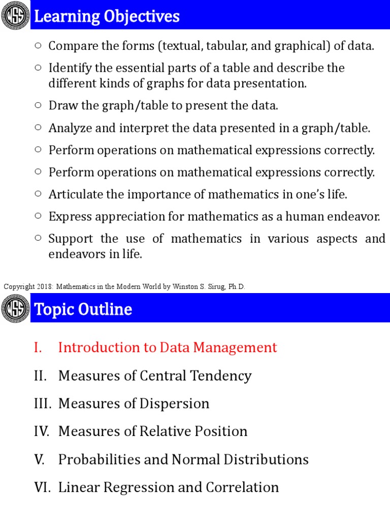 MMW Chap 4 Data Management Part 1 | PDF | Chart | Histogram
