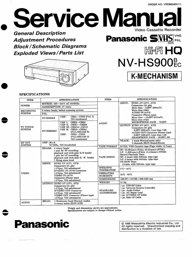 NV HS900 | PDF