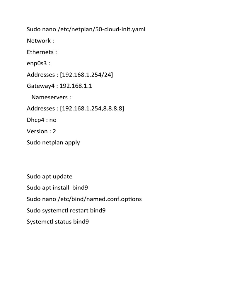 Configure Netplan with Sudo Nano | PDF | Science & Mathematics | Computers