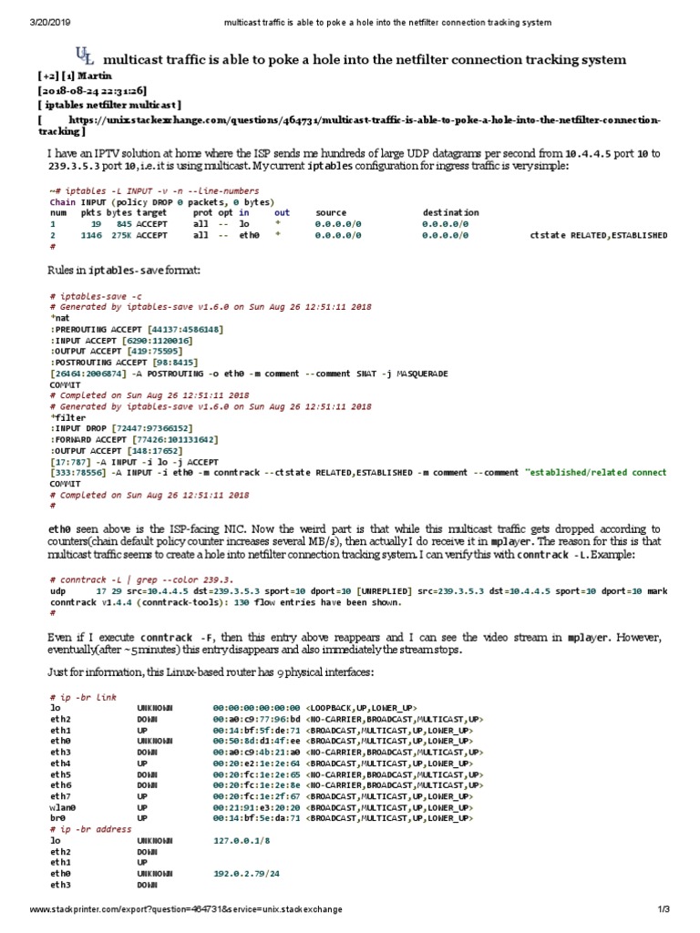 Forums - MC Traffic Linux Connection Tracking - StackExchange | PDF ...
