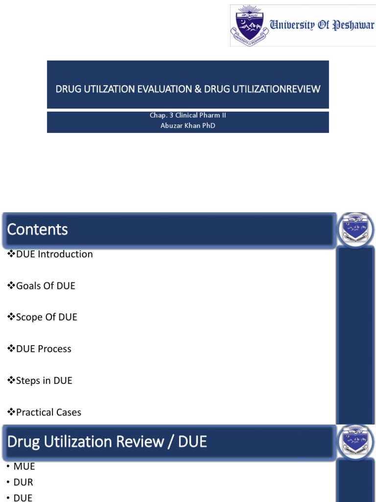 Chap 3. Drug Utilization Evaluation | PDF | Pharmacy | Medicinal Chemistry
