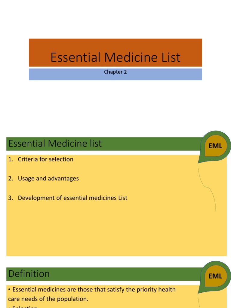Essential Medicine List | PDF | Medicine | Health Care