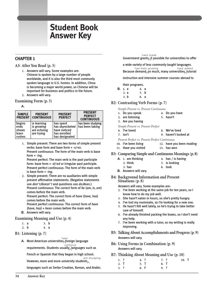 (123doc) - Tai-Lieu-Student-Book-Answer-Key PDF | PDF | Verb ...