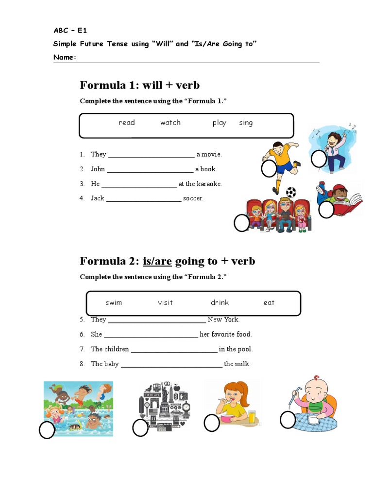Formula 1: Will + Verb: Abc - E1 Simple Future Tense Using "Will" and ...