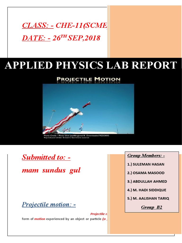 Projectile Motion Physics Lab Report 2 | PDF | Projectiles | Motion ...
