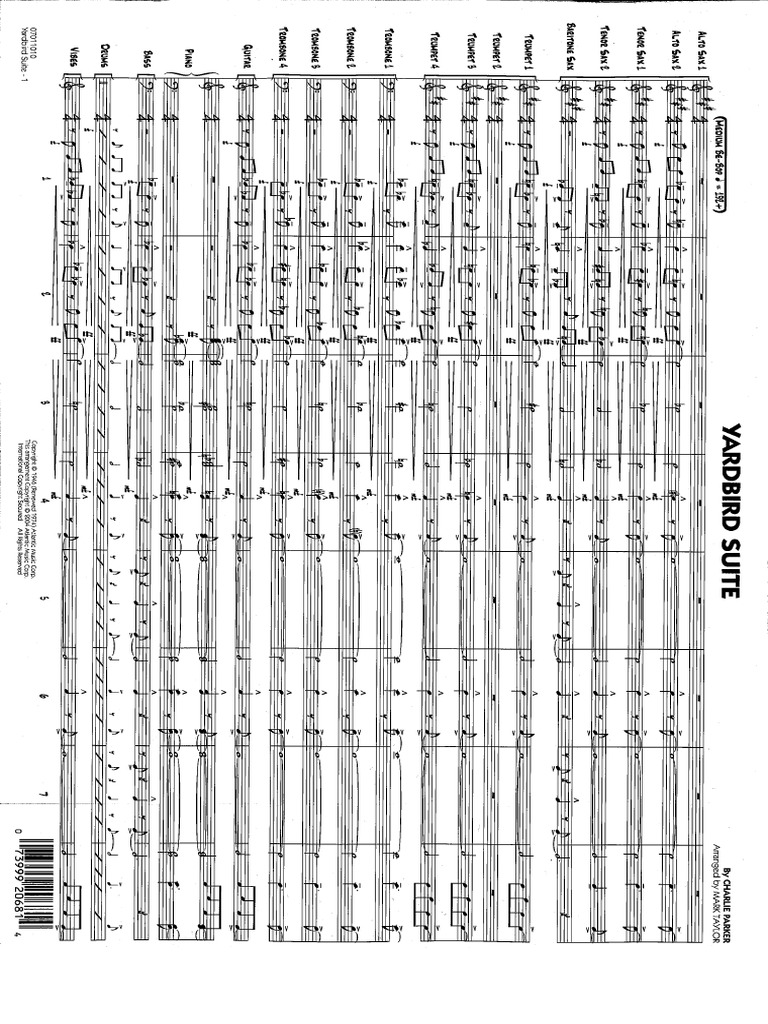 Mark Taylor Yardbird Suite Score and Parts | PDF