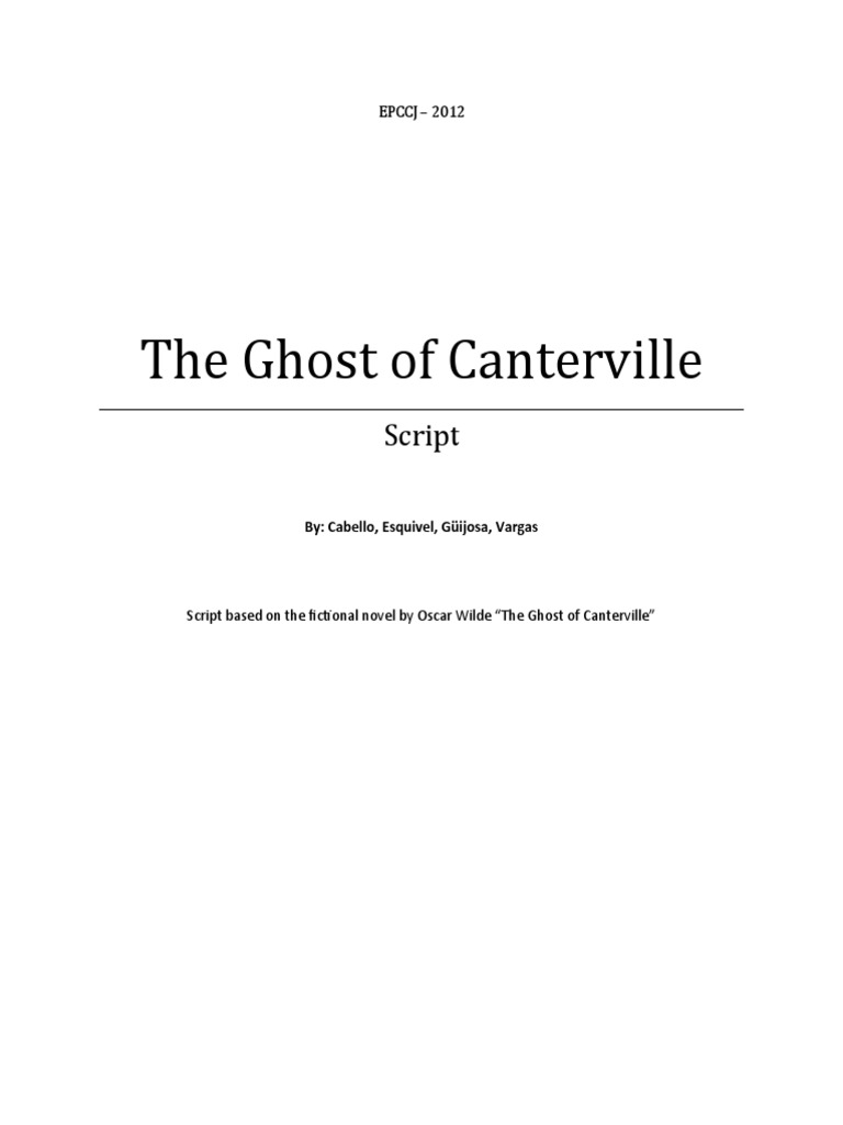 Canterville Ghost Play Script | PDF