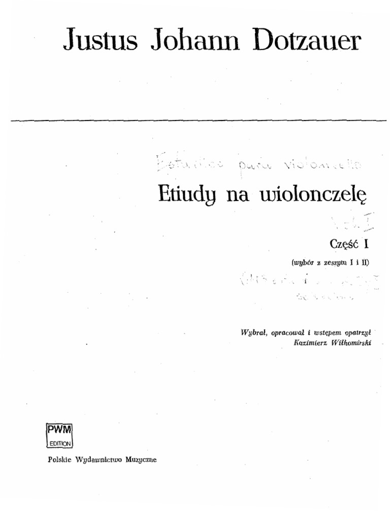 DOTZAUER - ETIUDY NA WIOLONCZELE VOLUME 1 y 2 | PDF