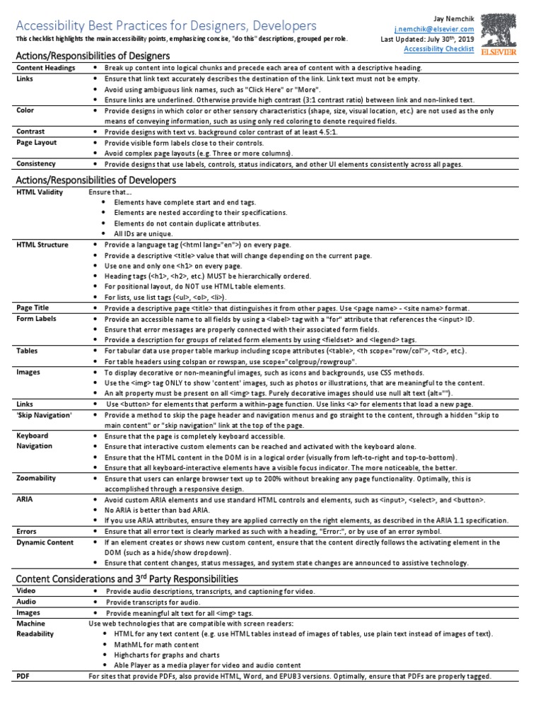 Accessibility Best Practices For Designers, Developers: Actions ...