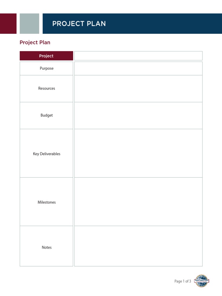 8031 Project Plan Toastmasters | PDF