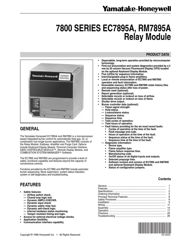 7800 SERIES EC7895A, RM7895A Relay Module: General | PDF | Relay | Amplifier